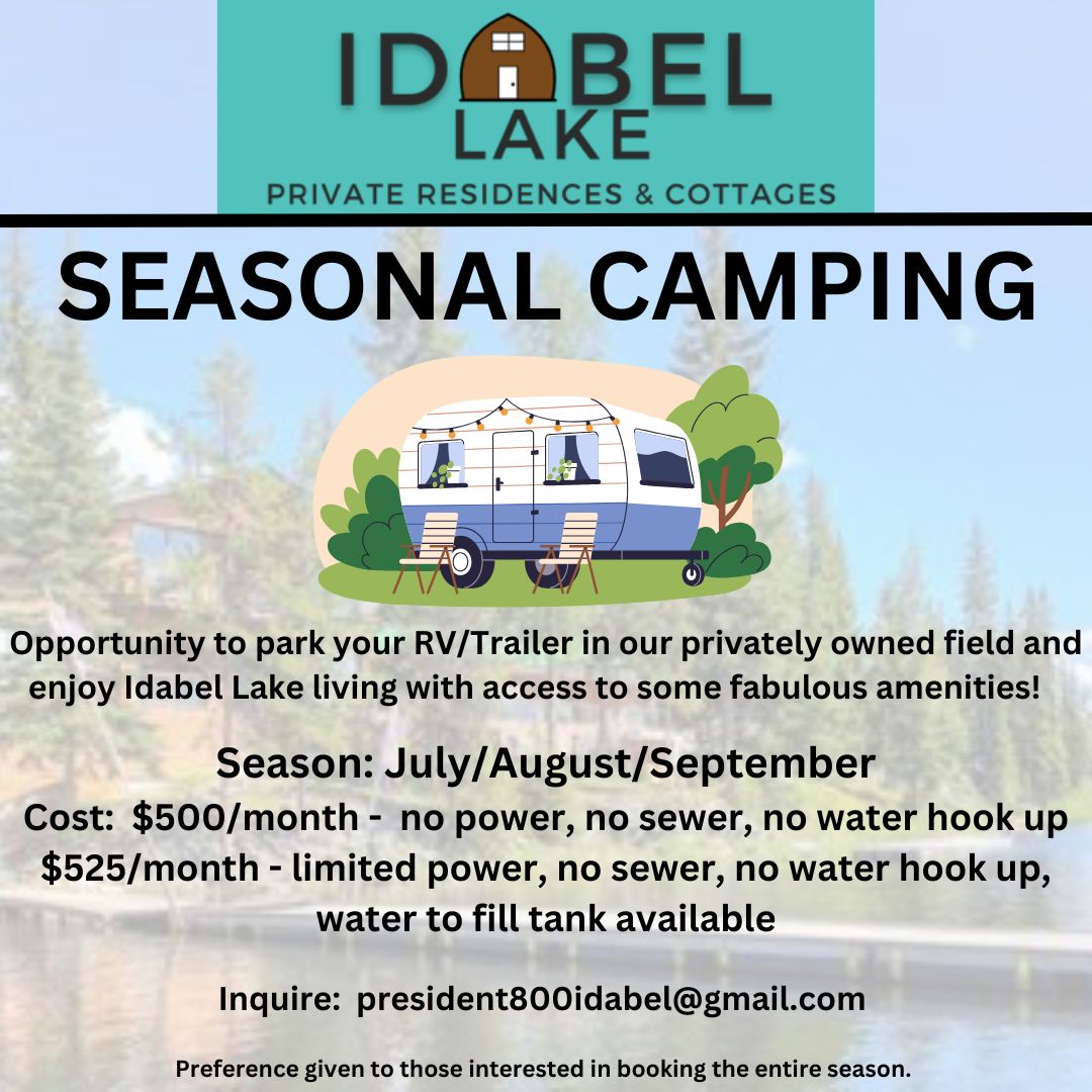 SEASONAL CAMPING – Idabel Lake Private Residences & Cottages